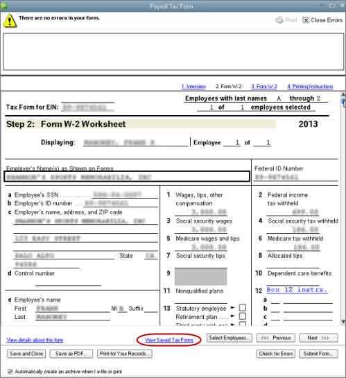 Print W-2 forms