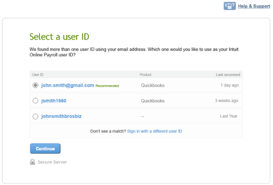 Set up an Intuit account to access Online Payroll